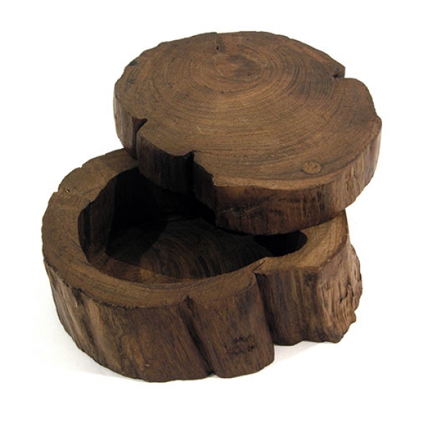 Cache-Corner - Wooden Log Box With Sliding Lid